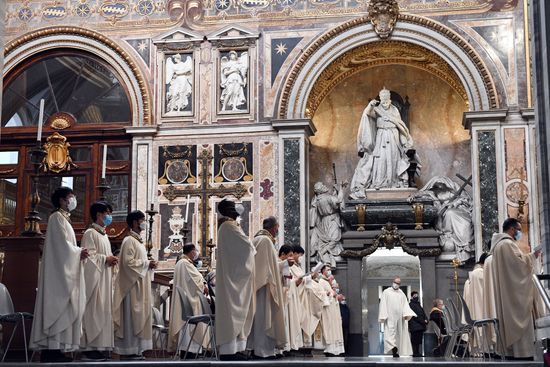 Priests Protective Face Masks Procession During Editorial Stock Photo ...
