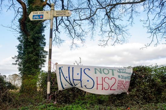 Stop Hs2 Banners Signs Along Leather Editorial Stock Photo - Stock ...