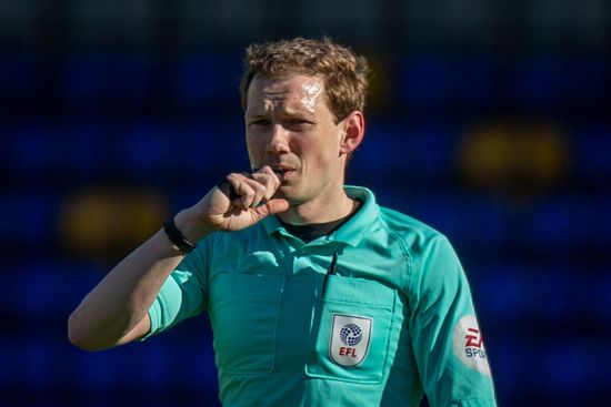 Referee Peter Wright Blows His Whistle Editorial Stock Photo - Stock ...
