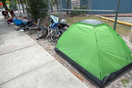 Some Homeless Tents Seen Under Bridges Editorial Stock Photo - Stock ...