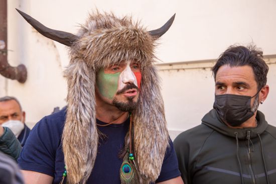 Demonstrator Dressed Shaman Like Jake Angeli Editorial Stock Photo ...