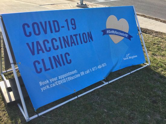 Covid19 Vaccination Centre Sign Outside Aaniin Editorial Stock Photo ...