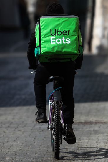 Uber Eats Courier Rides Bike Krakow Editorial Stock Photo - Stock Image ...