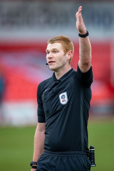 Referee James Oldham Pointing Signalling Gesturing Editorial Stock ...