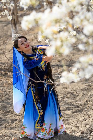 Dancer Performs Under Pear Trees Awat Editorial Stock Photo - Stock ...