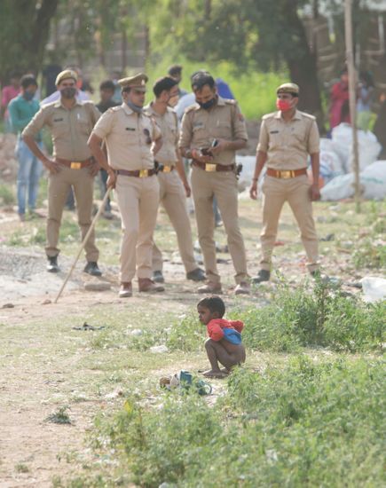 Child Defecating Outdoors Policemen Stand After Editorial Stock Photo ...