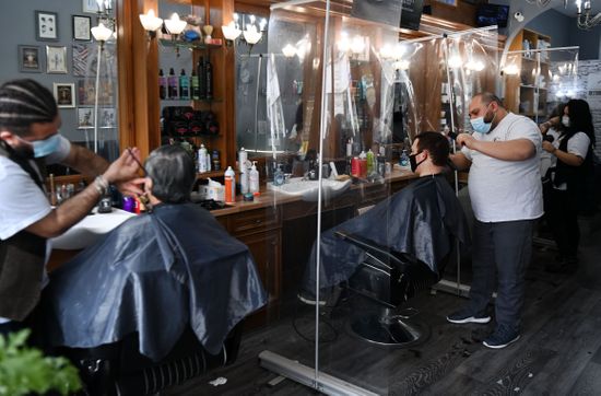 Customer Gets Haircut Barbers London Britain Editorial Stock Photo ...