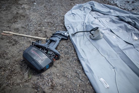 Deflated Migrant Boat Which Allegedly Broken Editorial Stock Photo ...