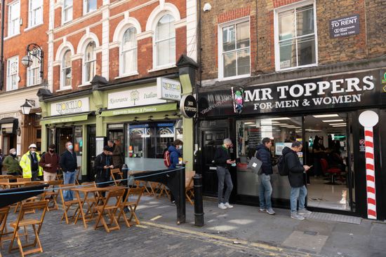 People Queue Outside Barber Shop Soho Editorial Stock Photo - Stock ...