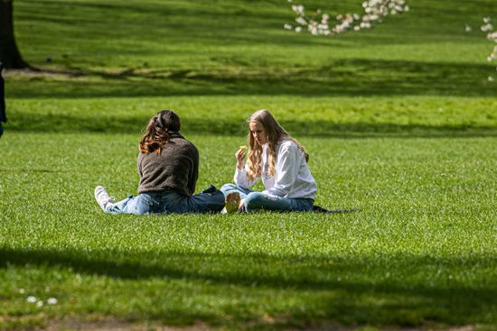 People Enjoying Spring Sunshine On Green Editorial Stock Photo - Stock ...