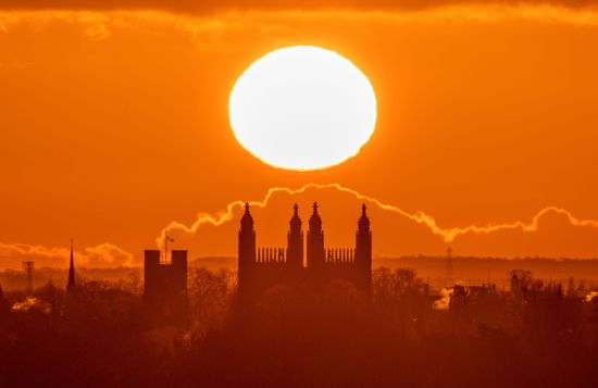 Sun Rise Above Kings College Cambridge Editorial Stock Photo - Stock ...