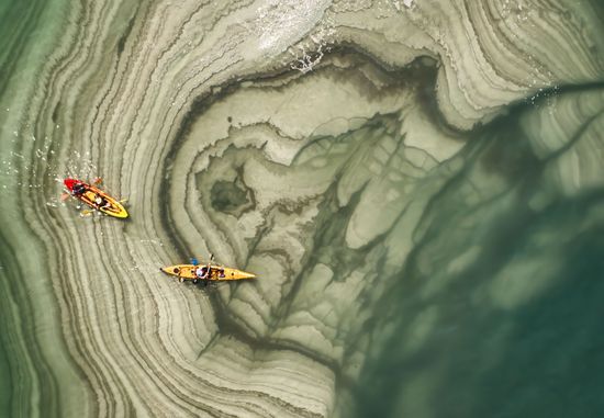Land Ho Kayakers Float Above Salt Editorial Stock Photo - Stock Image ...