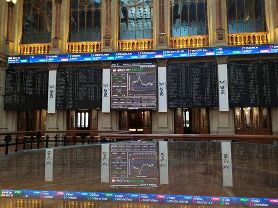 Screens Display Chart Evolution Index Ibex Editorial Stock Photo ...