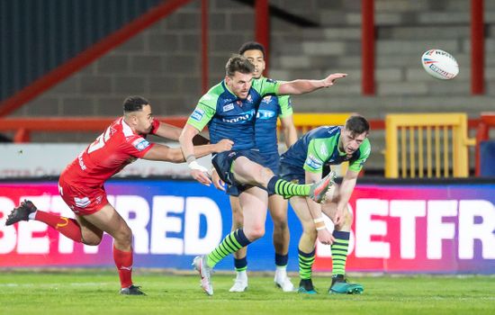 Huddersfields Lee Gaskell Kicks Downfield Against Editorial Stock Photo ...