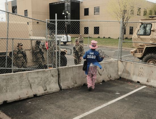 Protester Dressed Uncle Sam Approaches Members Editorial Stock Photo ...