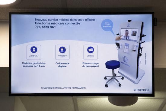 Poster On Pharmacy Cabine De Teleconsultation Editorial Stock Photo ...