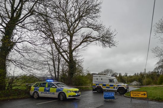 Psni Vehicles Block Road During Security Editorial Stock Photo - Stock ...