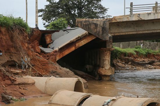 Section Bridge Collapsed Due Heavy Rain Editorial Stock Photo - Stock ...