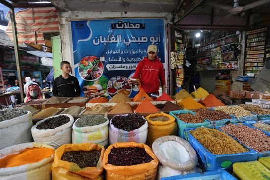 Palestinian Vendor Sells Spices During Muslim Editorial Stock Photo ...