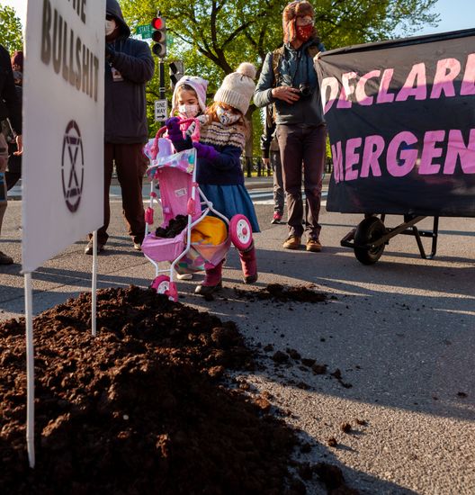 Two Young Activists Dump Manure Stroller Editorial Stock Photo - Stock ...