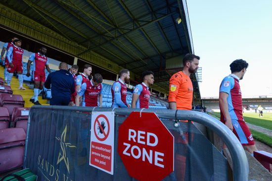 Scunthorpe United Players Walk On Pitch Editorial Stock Photo - Stock ...