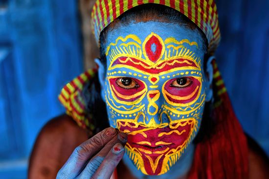 Artist Face Paint Poses Photo While Editorial Stock Photo - Stock Image ...