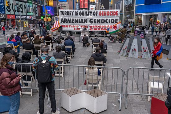 Armenians Attend Ceremony Times Square Commemorate Editorial Stock ...