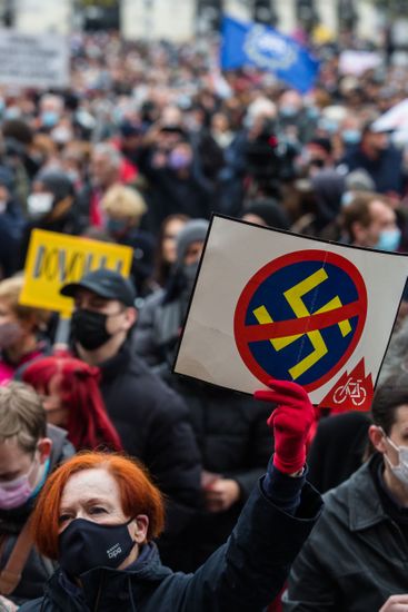 Protester Holding Placard No Fascism Symbol Editorial Stock Photo ...