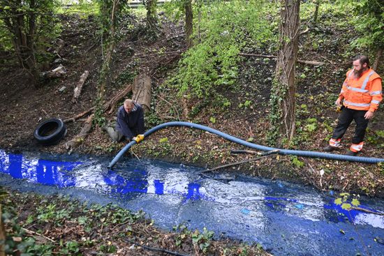 Illustration Shows Workers Busy Cleaning Stream Editorial Stock Photo ...