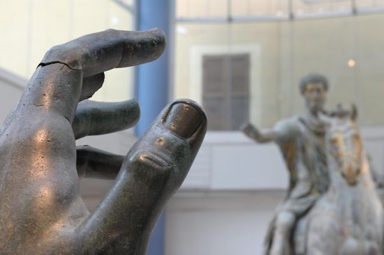 Hand Famed Colossal Ancient Roman Statue Editorial Stock Photo - Stock ...