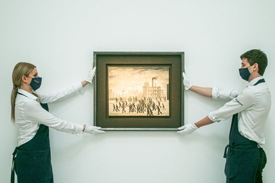 Ls Lowry Crowds Gathering Rugby Match Editorial Stock Photo - Stock ...