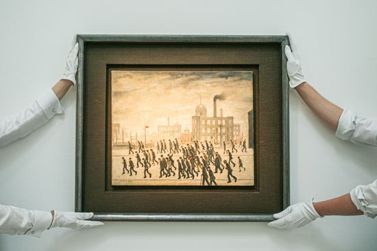 Ls Lowry Crowds Gathering Rugby Match Editorial Stock Photo - Stock ...