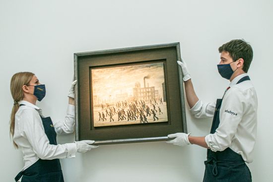 Ls Lowry Crowds Gathering Rugby Match Editorial Stock Photo - Stock ...