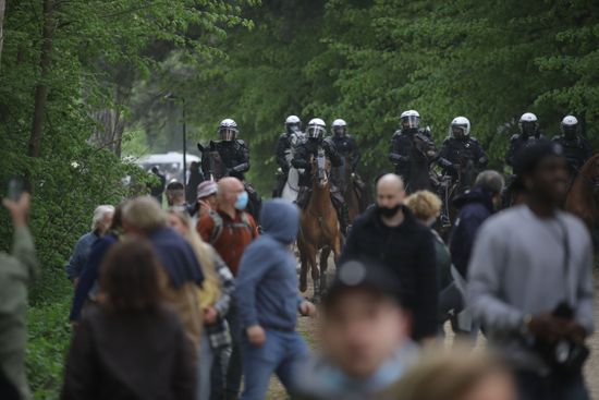Mounted Police Arrives Disperse People Gathering Editorial Stock Photo ...