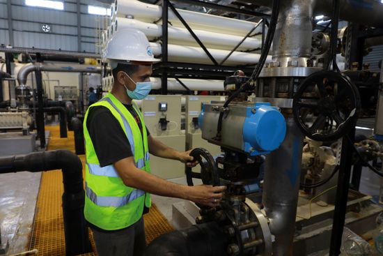 Palestinian Engineer Works Plant Convert Seawater Editorial Stock Photo ...