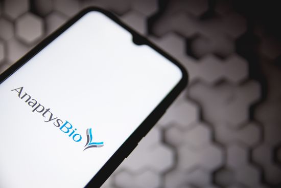 This Photo Illustration Anaptysbio Logo Seen Editorial Stock Photo ...