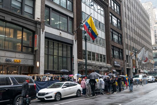 Protesters Brave Rainy Day Stage Rally Editorial Stock Photo - Stock ...