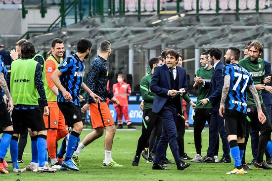 Inters Head Coach Antonio Conte Celebrates Editorial Stock Photo ...