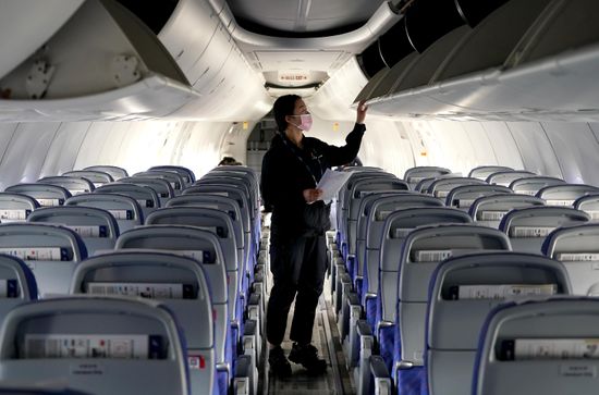 Liu Qiqi Checks Luggage Rack Airplane Editorial Stock Photo - Stock ...