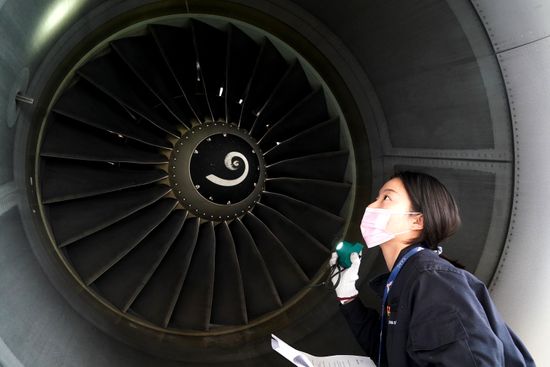 Liu Qiqi Checks Parts Airplane Maintenance Editorial Stock Photo ...