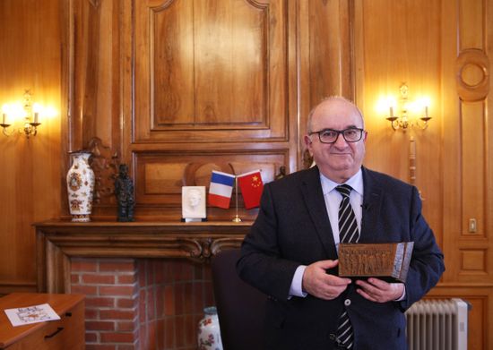 Benoit Digeon Mayor Montargis Poses Miniature Editorial Stock Photo ...