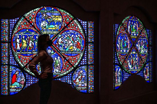 Entire 800yearold Stained Glass Miracle Window Editorial Stock Photo ...
