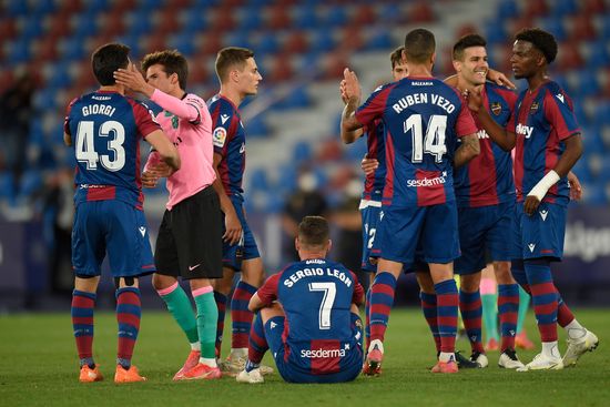Levante Ud Players Celebrating Full Time Editorial Stock Photo - Stock ...