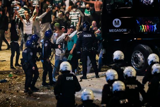 Police Sporting Fans Outside Alvalade Stadium Editorial Stock Photo ...