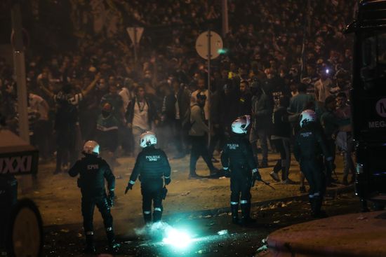 Police Sporting Fans Outside Alvalade Stadium Editorial Stock Photo ...