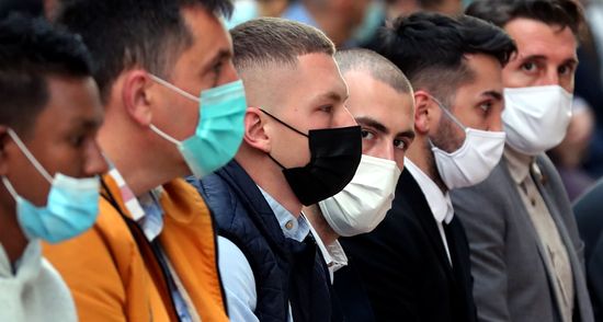 Bosnian Muslims Wearing Face Mask Attend Editorial Stock Photo - Stock ...