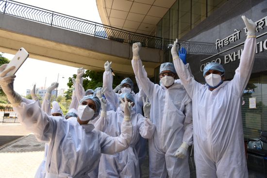 Nurses Ppe Kits Pose Selfie Photo Editorial Stock Photo - Stock Image ...