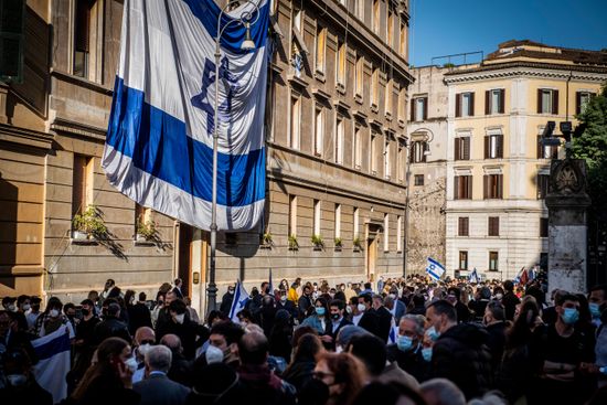 Demonstration Promoted By Jewish Community Rome Editorial Stock Photo ...
