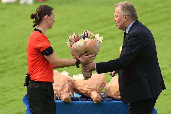 Referee Lovisa Johansson Gets Flowers Karlerik Editorial Stock Photo ...