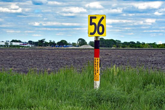 Petroleum Pipeline Crossing Warning Signs Indicating Editorial Stock ...